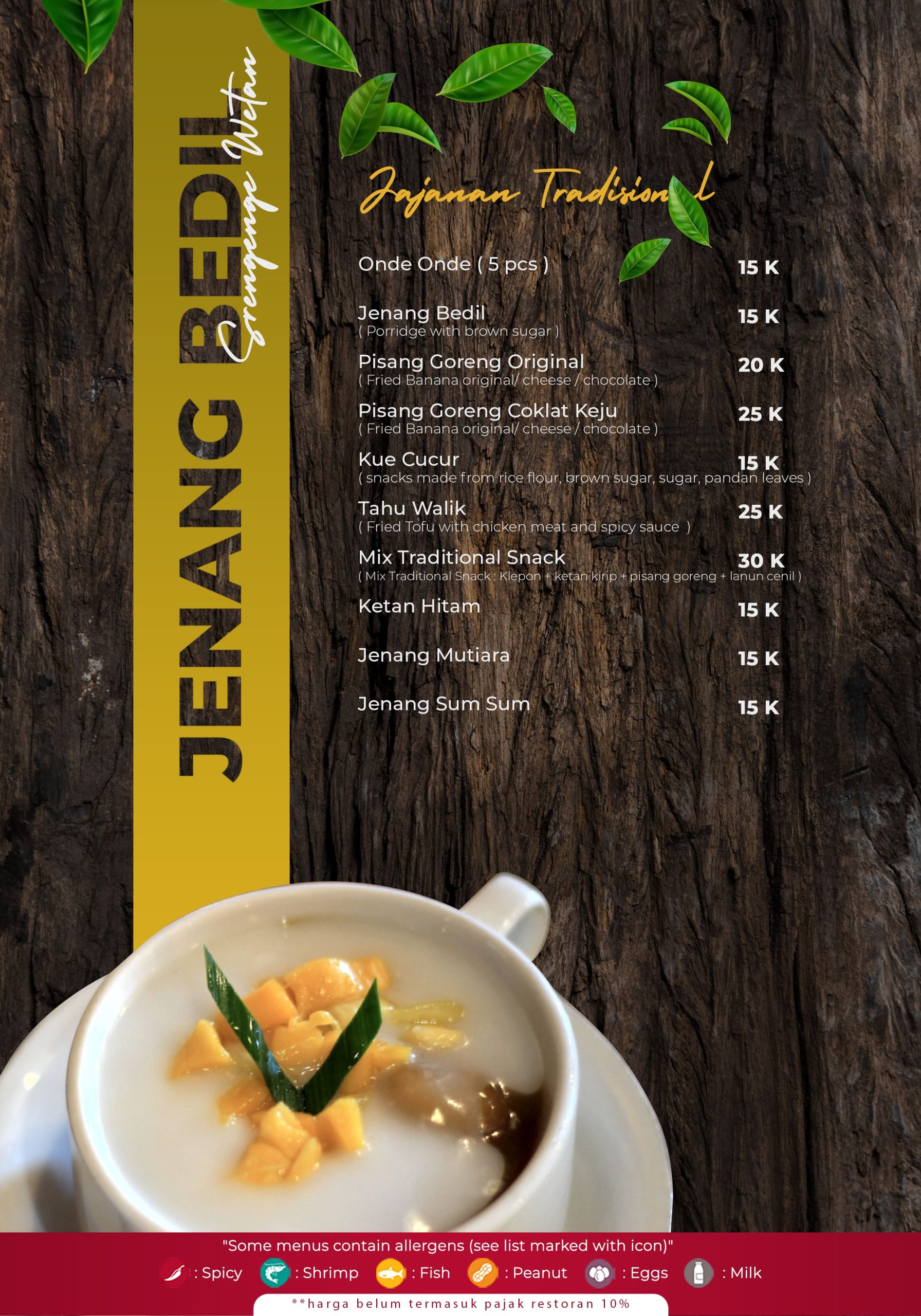 Menu - Srengenge Wetan : The First Traditional Osing Food Restaurant in ...