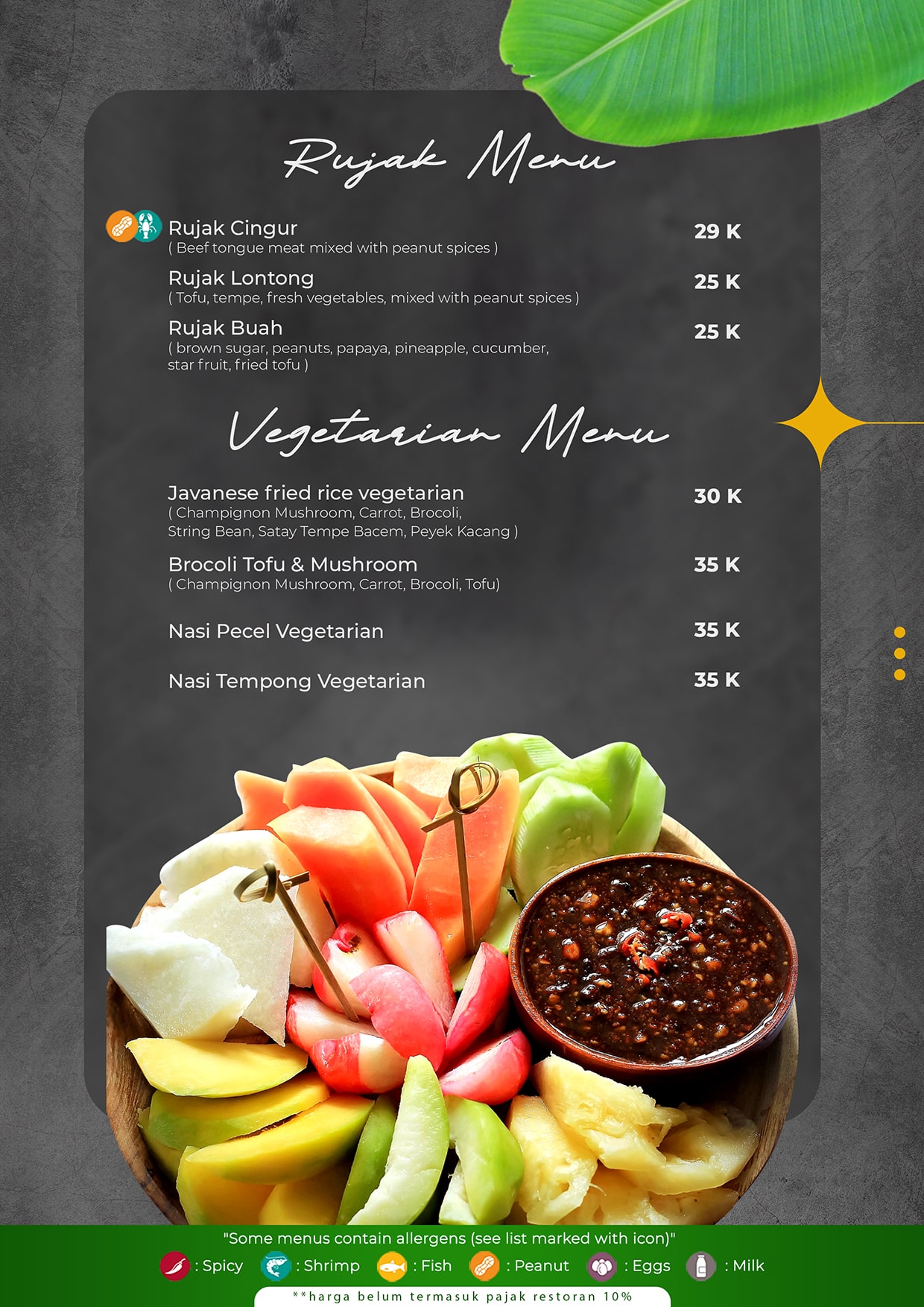 Menu - Srengenge Wetan : The First Traditional Osing Food Restaurant in ...