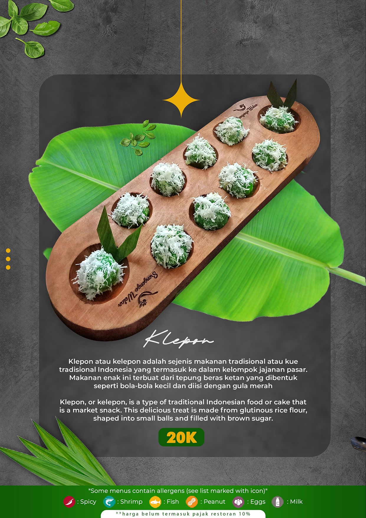 Menu - Srengenge Wetan : The First Traditional Osing Food Restaurant in ...