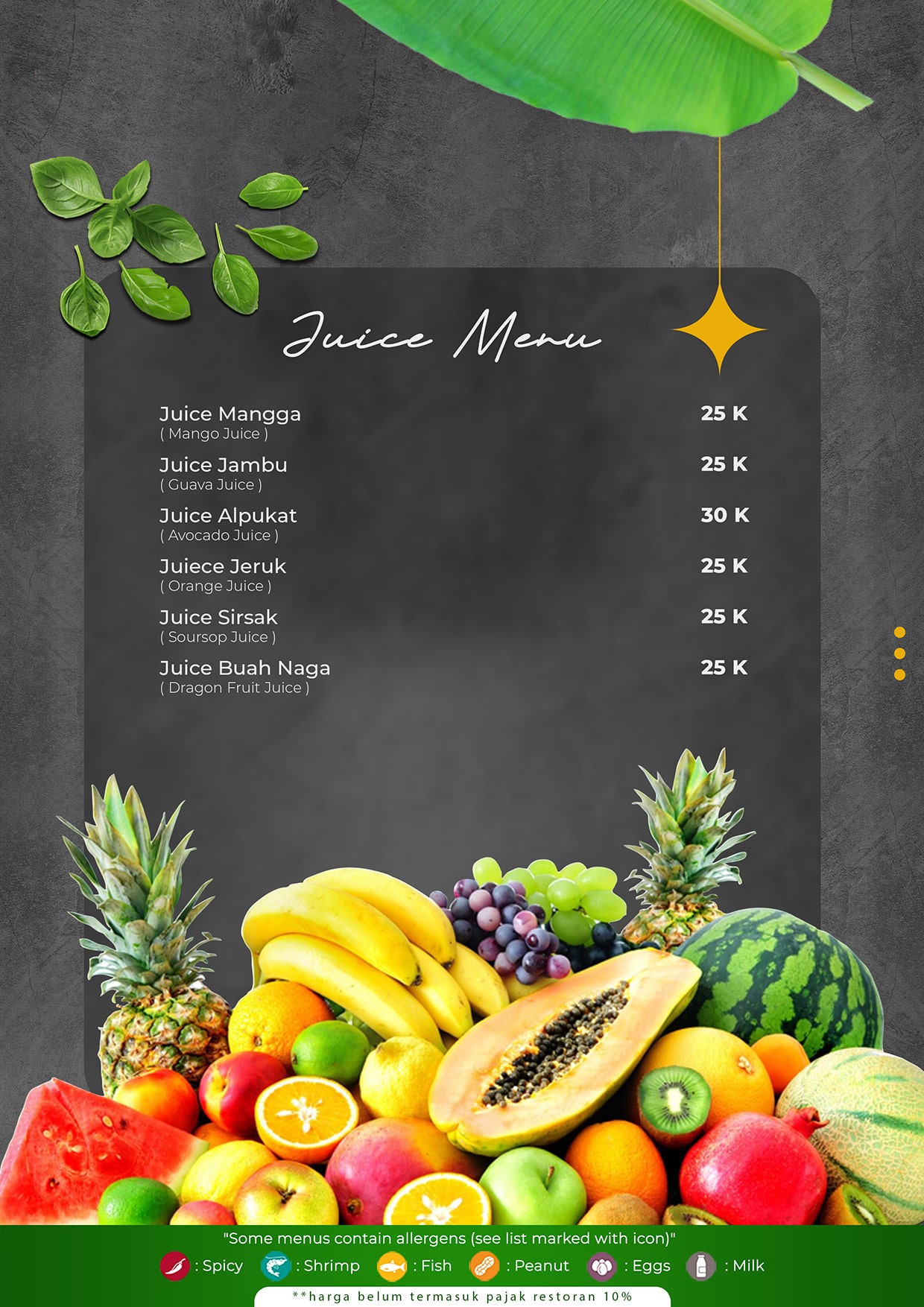 Menu - Srengenge Wetan : The First Traditional Osing Food Restaurant in ...