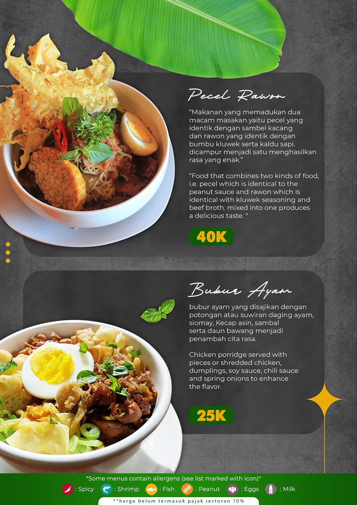 Menu - Srengenge Wetan : The First Traditional Osing Food Restaurant in ...